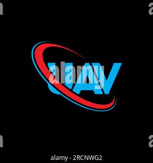 UAV circle letter logo design with circle and ellipse shape. UAV ...