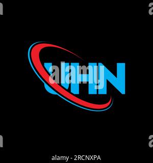 UHN circle letter logo design with circle and ellipse shape. UHN ...