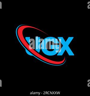 UGX circle letter logo design with circle and ellipse shape. UGX ...