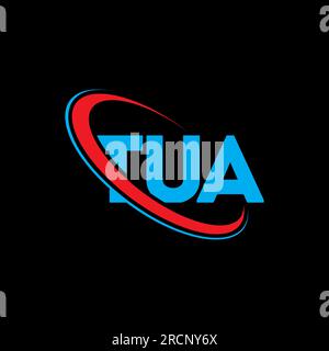 TUA circle letter logo design with circle and ellipse shape. TUA ...