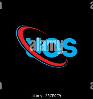 UOS circle letter logo design with circle and ellipse shape. UOS ellipse letters with ...