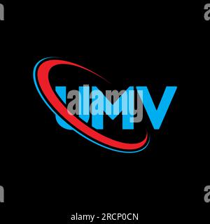 UMV circle letter logo design with circle and ellipse shape. UMV ...