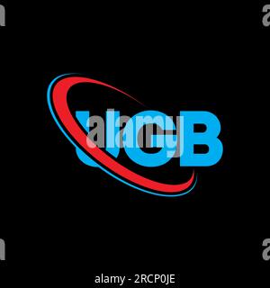 UGB circle letter logo design with circle and ellipse shape. UGB ...