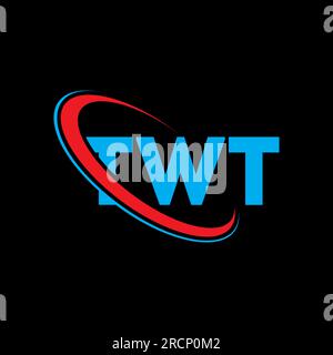 TWT circle letter logo design with circle and ellipse shape. TWT ...