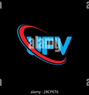 UFV circle letter logo design with circle and ellipse shape. UFV ...
