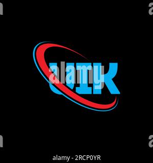 UIK circle letter logo design with circle and ellipse shape. UIK ...