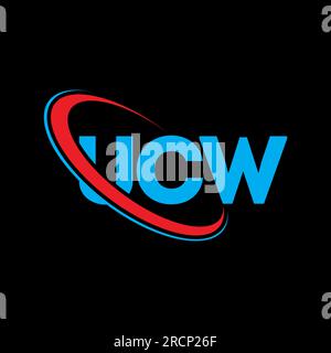 UCW circle letter logo design with circle and ellipse shape. UCW ...