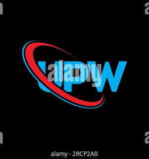 UPW circle letter logo design with circle and ellipse shape. UPW ...
