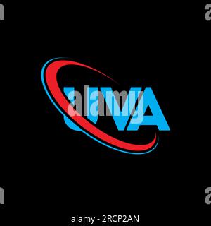 UVA circle letter logo design with circle and ellipse shape. UVA ...