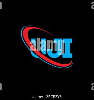 UJI circle letter logo design with circle and ellipse shape. UJI ...