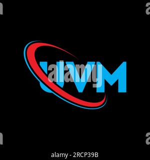 UVM circle letter logo design with circle and ellipse shape. UVM ...
