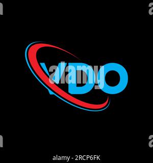 VDO circle letter logo design with circle and ellipse shape. VDO ellipse letters with ...