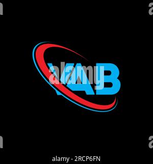 VAB circle letter logo design with circle and ellipse shape. VAB ...