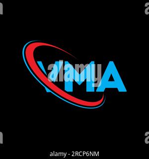 VMA circle letter logo design with circle and ellipse shape. VMA ...