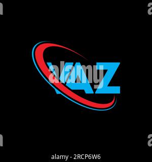 VAZ circle letter logo design with circle and ellipse shape. VAZ ellipse letters with ...