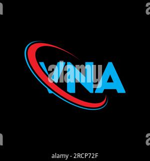 VNA circle letter logo design with circle and ellipse shape. VNA ...