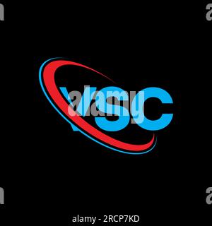 VSC circle letter logo design with circle and ellipse shape. VSC ...