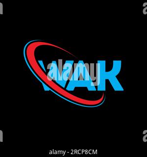 WAK letter logo design for technology company. WAK logo design black ...