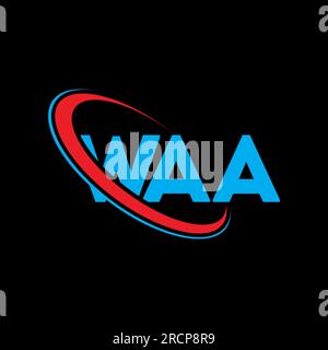 WAA circle letter logo design with circle and ellipse shape. WAA ...