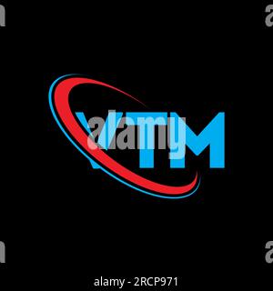 VTM circle letter logo design with circle and ellipse shape. VTM ...