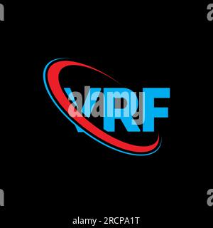 VRF circle letter logo design with circle and ellipse shape. VRF ...