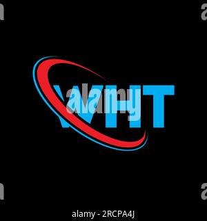 WHT circle letter logo design with circle and ellipse shape. WHT ...