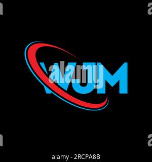 WJM circle letter logo design with circle and ellipse shape. WJM ...