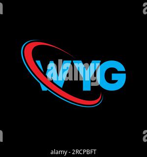 WYG circle letter logo design with circle and ellipse shape. WYG ...