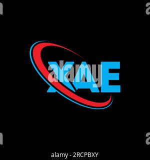 XAE circle letter logo design with circle and ellipse shape. XAE ...