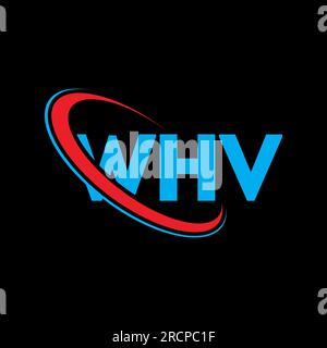 WHV circle letter logo design with circle and ellipse shape. WHV ...