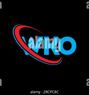 WKO circle letter logo design with circle and ellipse shape. WKO ...