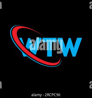 WTW circle letter logo design with circle and ellipse shape. WTW ...