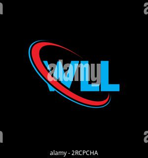 WLL circle letter logo design with circle and ellipse shape. WLL ...