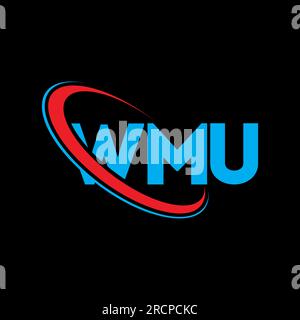 WMU circle letter logo design with circle and ellipse shape. WMU ...