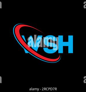WSH logo. WSH letter. WSH letter logo design. Initials WSH logo linked ...