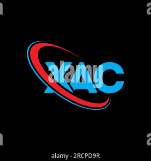 XAC circle letter logo design with circle and ellipse shape. XAC ...