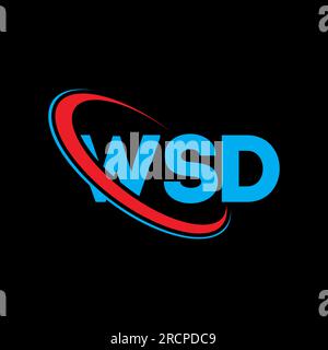 WSD circle letter logo design with circle and ellipse shape. WSD ...
