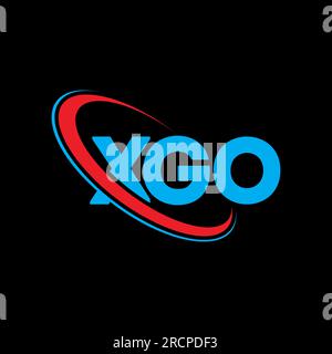 XGO circle letter logo design with circle and ellipse shape. XGO ...