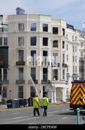The scene in Brighton after a fire at the Royal Albion Hotel. Picture ...