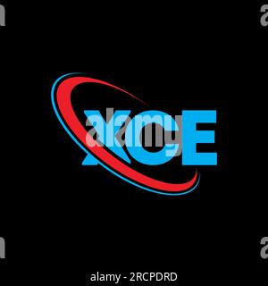 XCE circle letter logo design with circle and ellipse shape. XCE ...