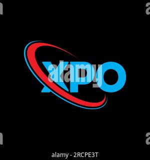 XPO circle letter logo design with circle and ellipse shape. XPO ...