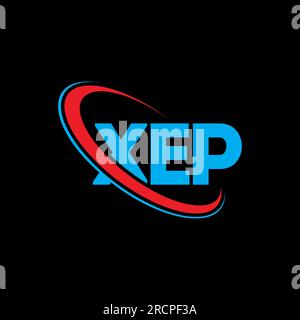 XEP circle letter logo design with circle and ellipse shape. XEP ...