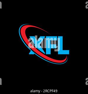 XFL circle letter logo design with circle and ellipse shape. XFL ...