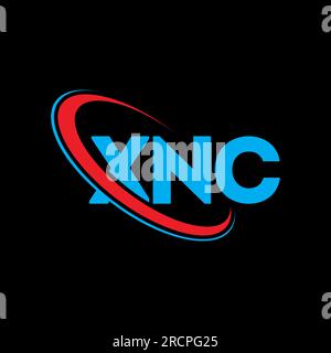 XNC circle letter logo design with circle and ellipse shape. XNC ...
