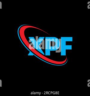 XPF circle letter logo design with circle and ellipse shape. XPF ...