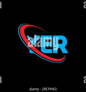 YER circle letter logo design with circle and ellipse shape. YER ...