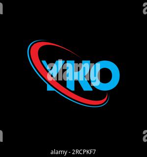 YKO circle letter logo design with circle and ellipse shape. YKO ...