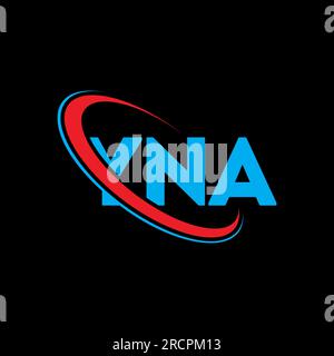 YNA circle letter logo design with circle and ellipse shape. YNA ...