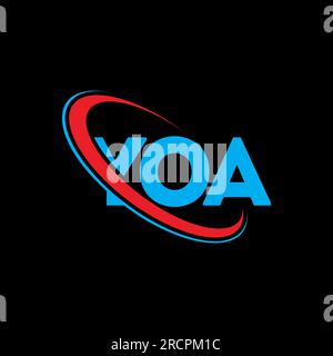 YOA circle letter logo design with circle and ellipse shape. YOA ...