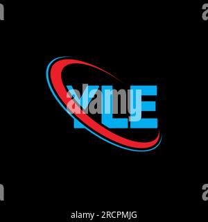 YLE circle letter logo design with circle and ellipse shape. YLE ...